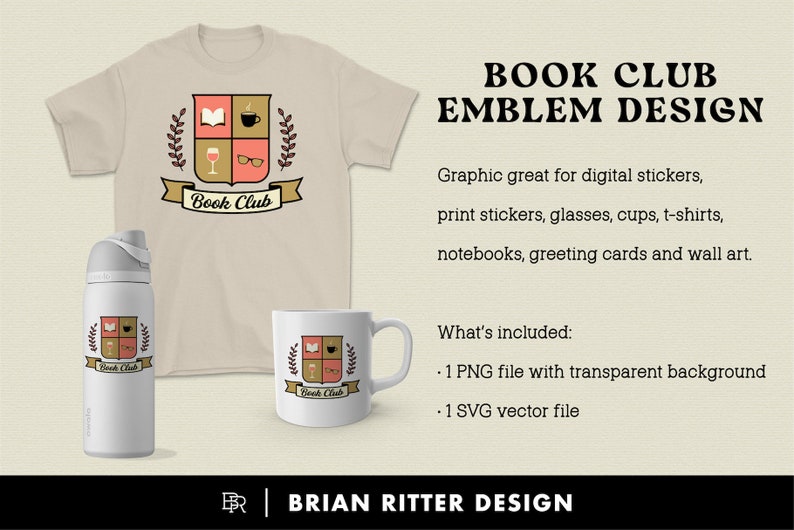 Book Club | Emblem Graphic | Crest | Badge | PNG | SVG | T-shirt Design ...