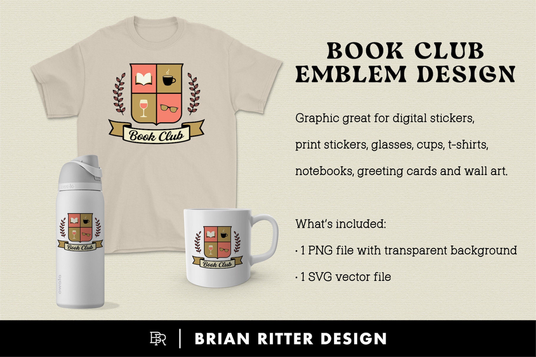Book Club | Emblem Graphic | Crest | Badge | PNG | SVG | T-shirt Design ...