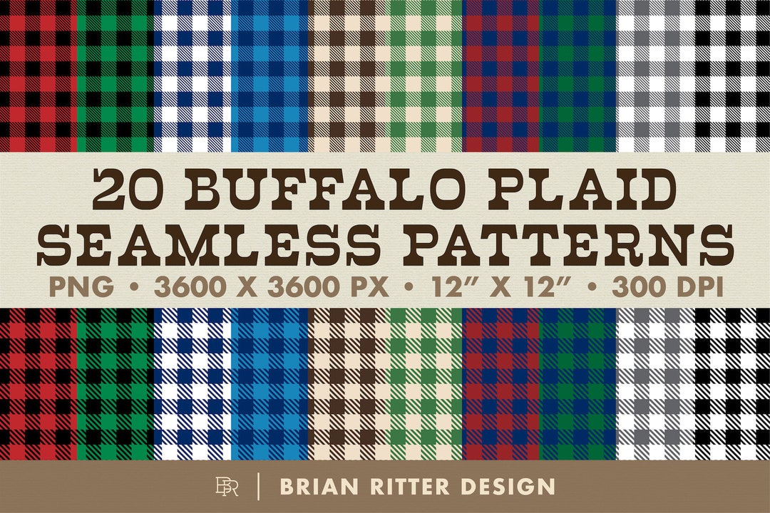 20 Buffalo Plaid Seamless Patterns | Checker | Plaid Background | PNG ...