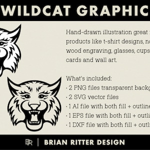 Wildcat | Cat | Graphic | Cut Files | PNG | SVG | DXF | Digital Art ...