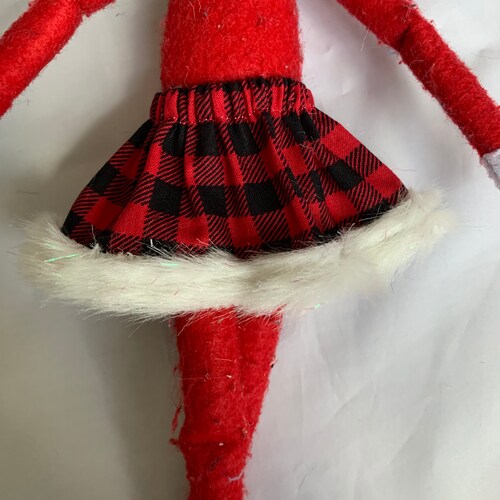 Red Santa Face Elf Skirt With Glitter by Christmas Shelf | Etsy
