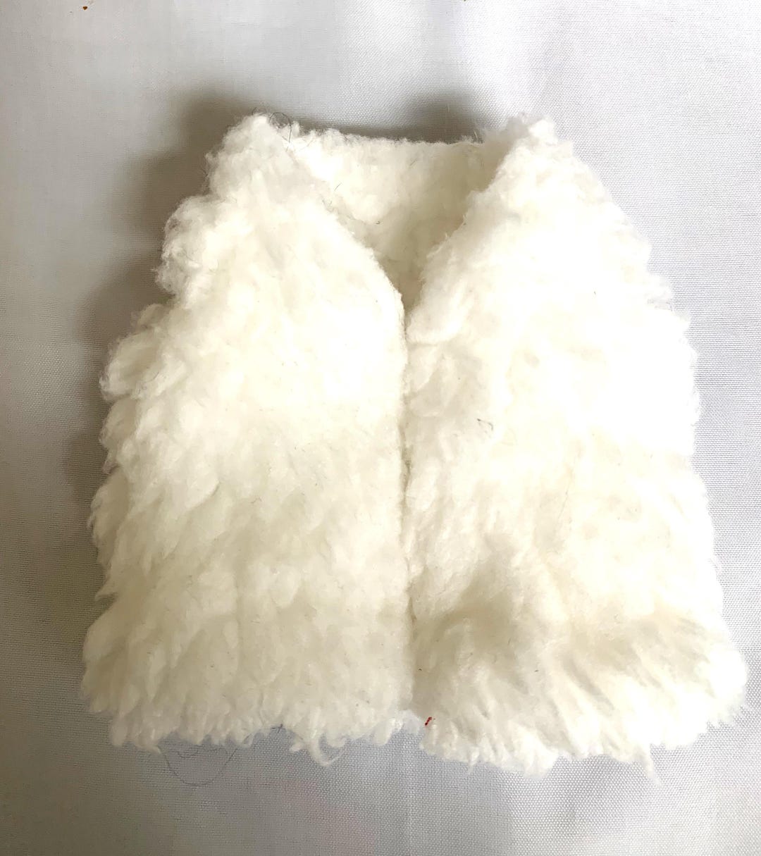White Fluffy Sherpa Elf Vest by Christmas Shelf Clothes for 12 Inch ...