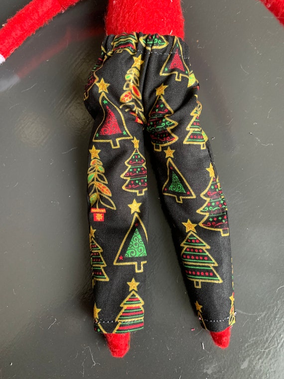 Black Elf Pants With Glitter Trees by Christmas Shelf Clothes | Etsy