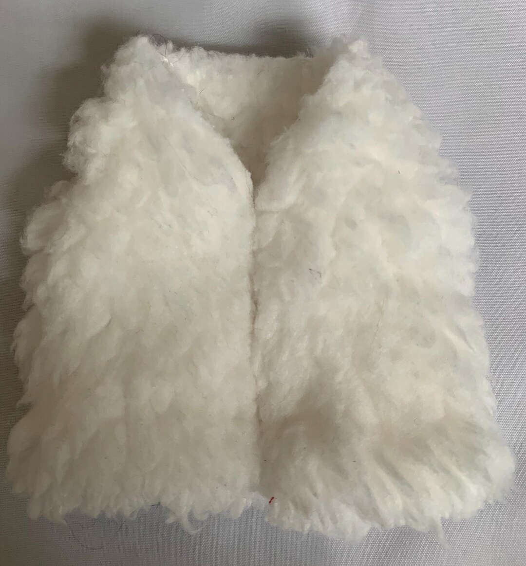 White Fluffy Sherpa Elf Vest by Christmas Shelf Clothes for 12 Inch ...