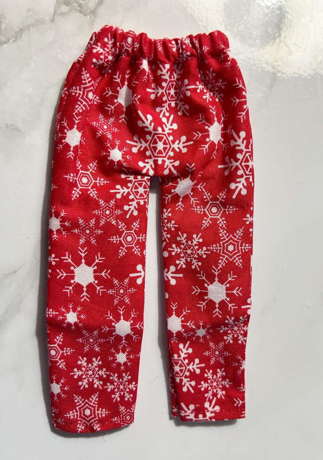 Red Pants With Snowflakes Elf Pants by Christmas Shelf Clothes for 12 ...