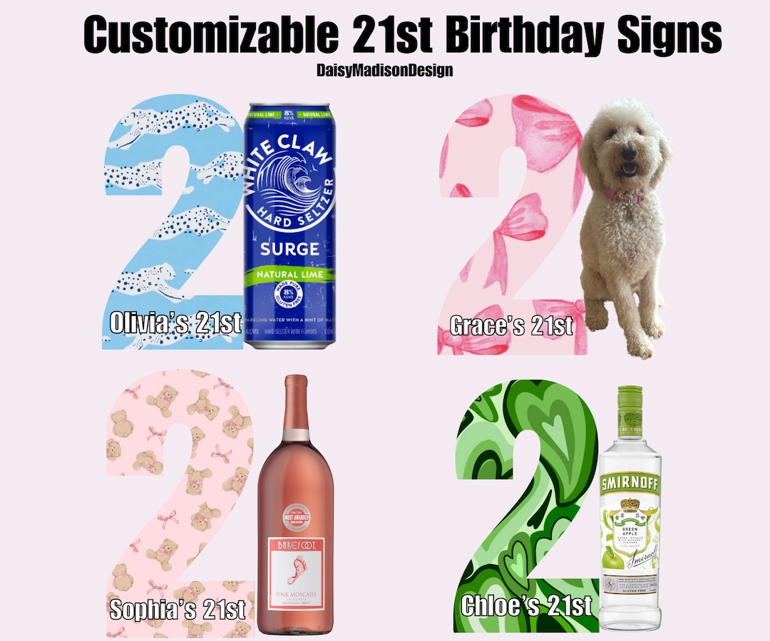 Custom 21st Birthday Sign, Sign Night 21st Sign Foam Board and Boa ...