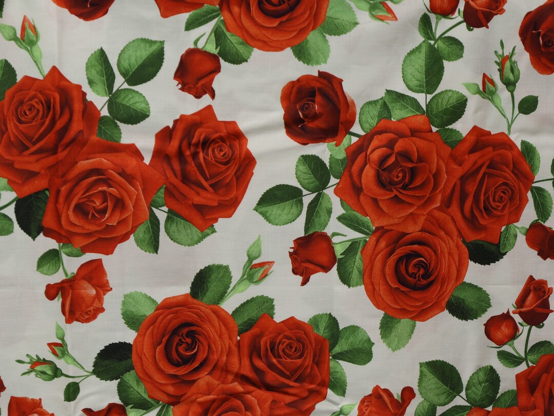 Red Rose Dog Bandana Set: Grooming Pet Bandanas, Cotton Tie Back - Etsy