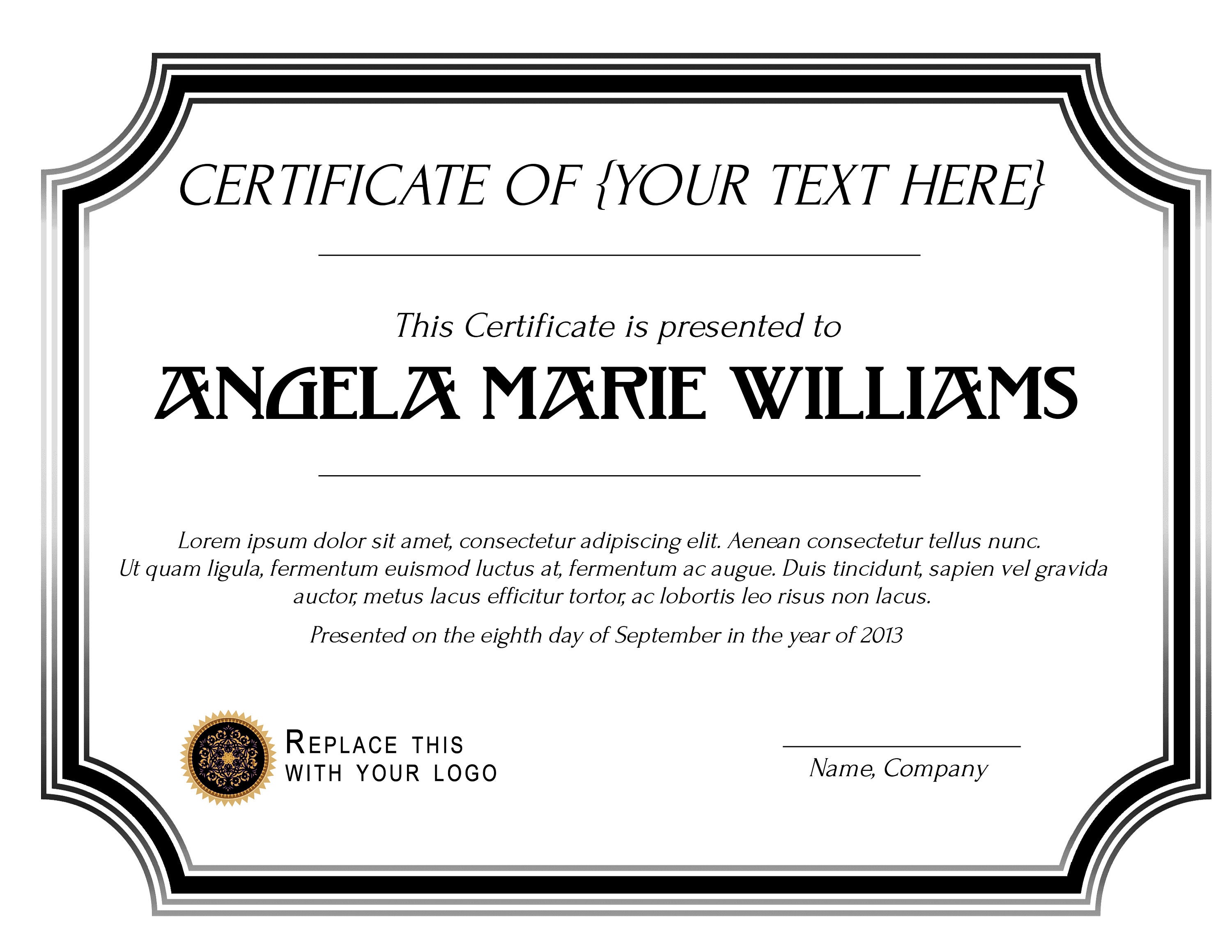 Generic Certificate Template - Sampletemplate.my.id