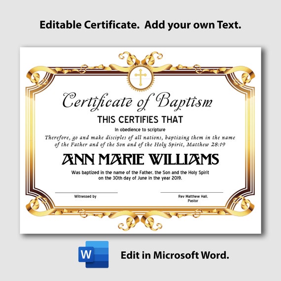 Lds Baptism Clip Art Certificate