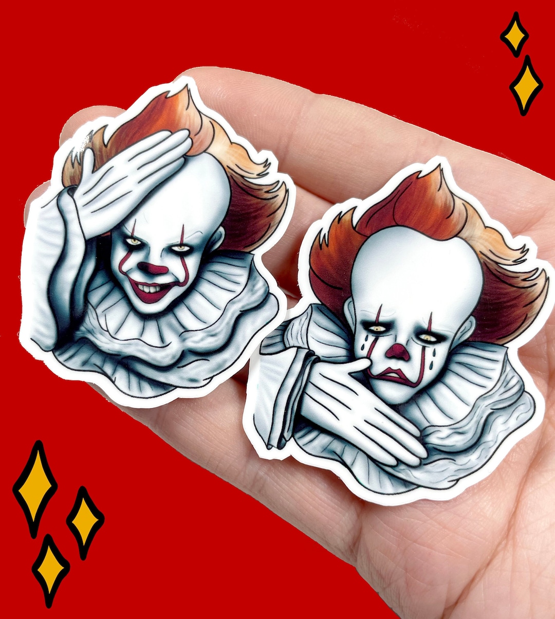 Happy/sad Pennywise Sticker Pack - Etsy