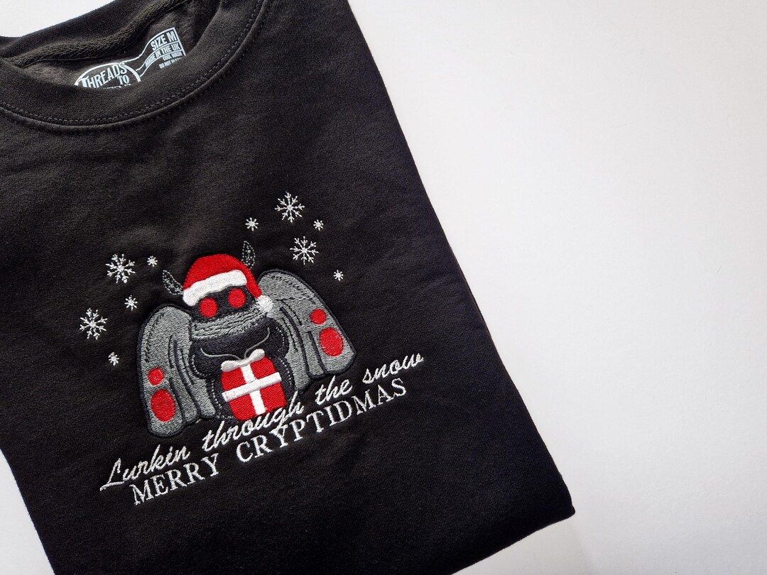 Merry Cryptidmas Mothman Christmas Sweatshirt - Etsy