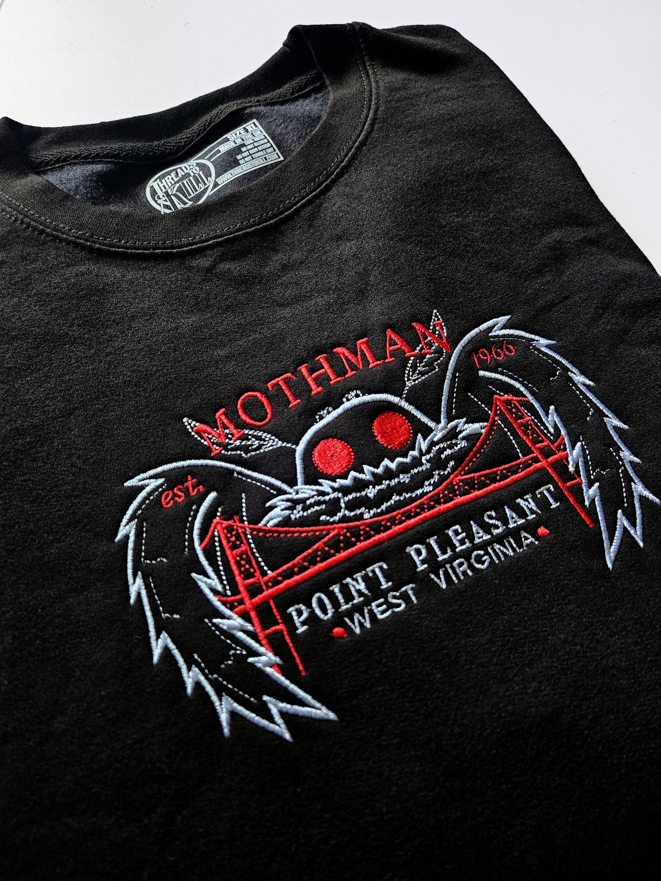 Mothman Embroidered Sweatshirt/hoodie - Etsy