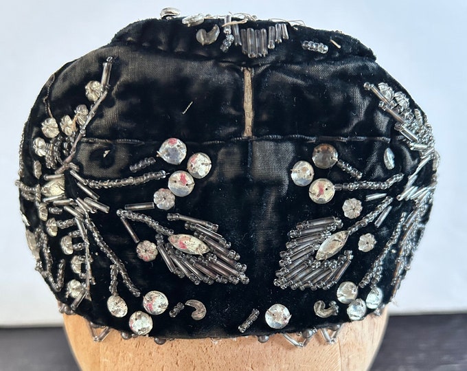 Vintage 1950s Cap With Embroidered Bead Decoration - Etsy