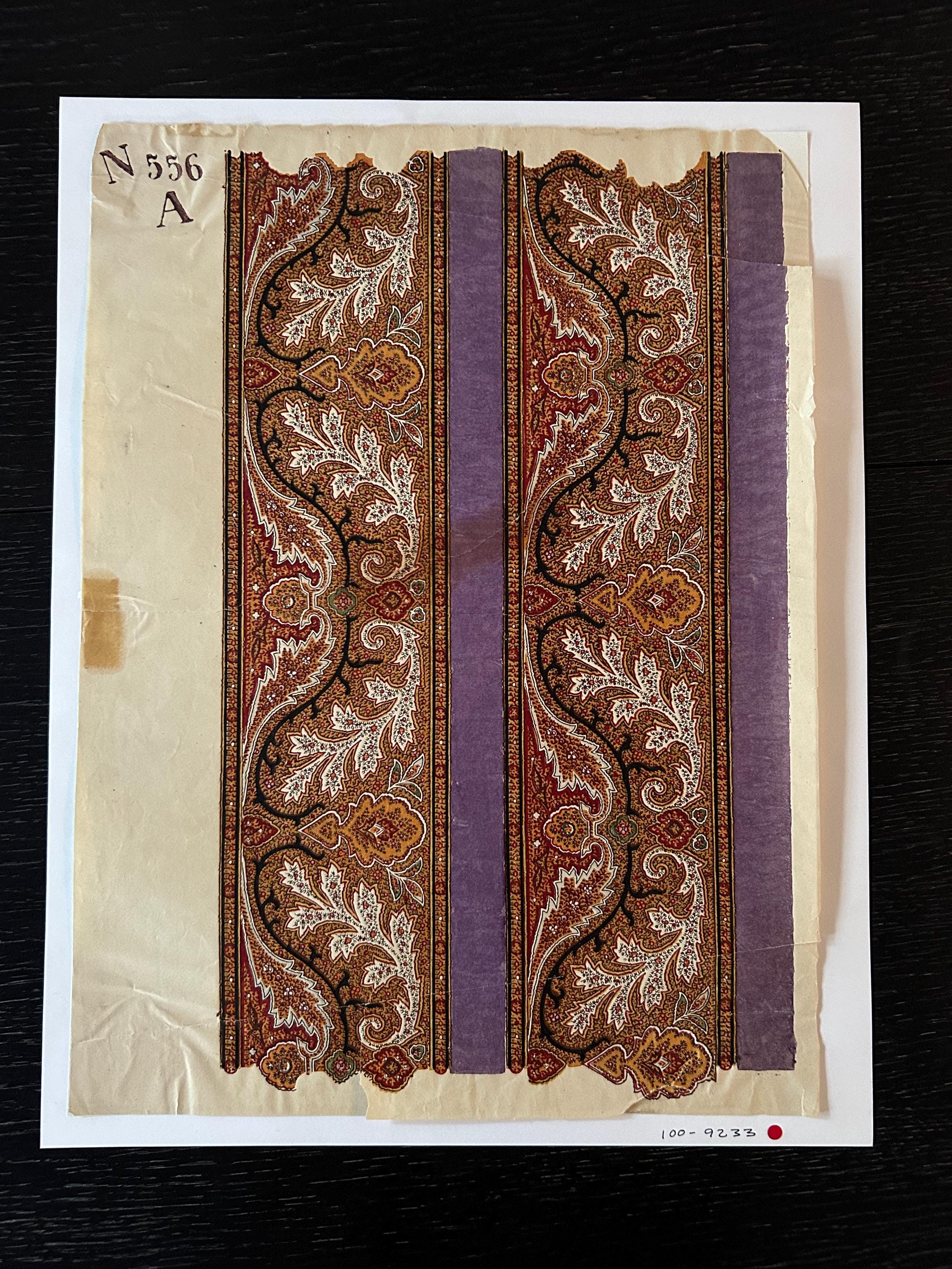 1800s French Provencal Paisley Border Print on Paper - Etsy