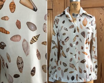 Seashell Print Blouse - Etsy