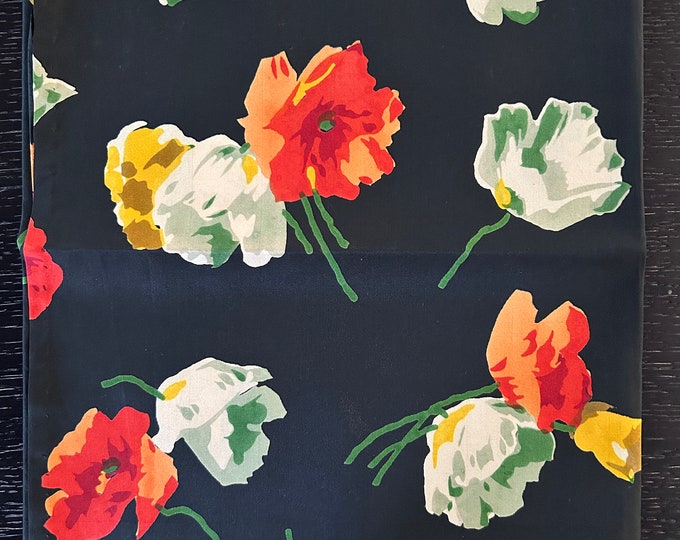 Poppies Silk 1930s Textile - Etsy