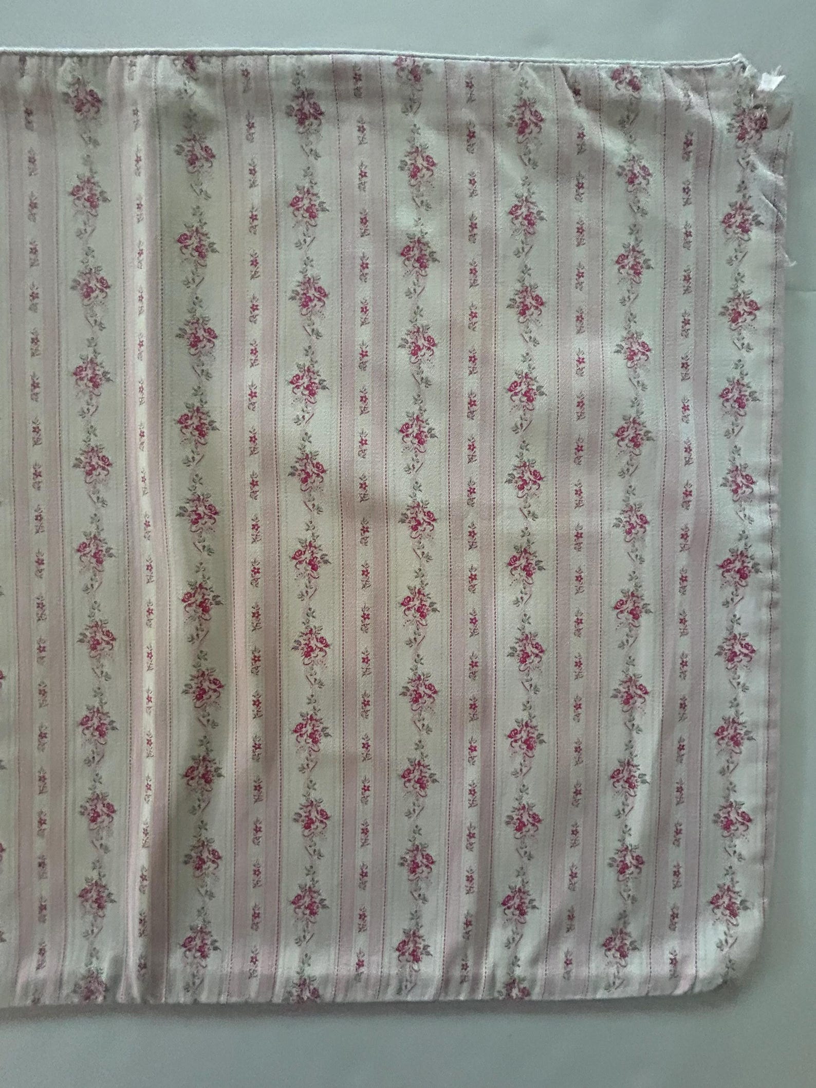 Sweet Pink Flower Sprigs, Ribbon, Bows Stripe Fabric - Etsy Canada
