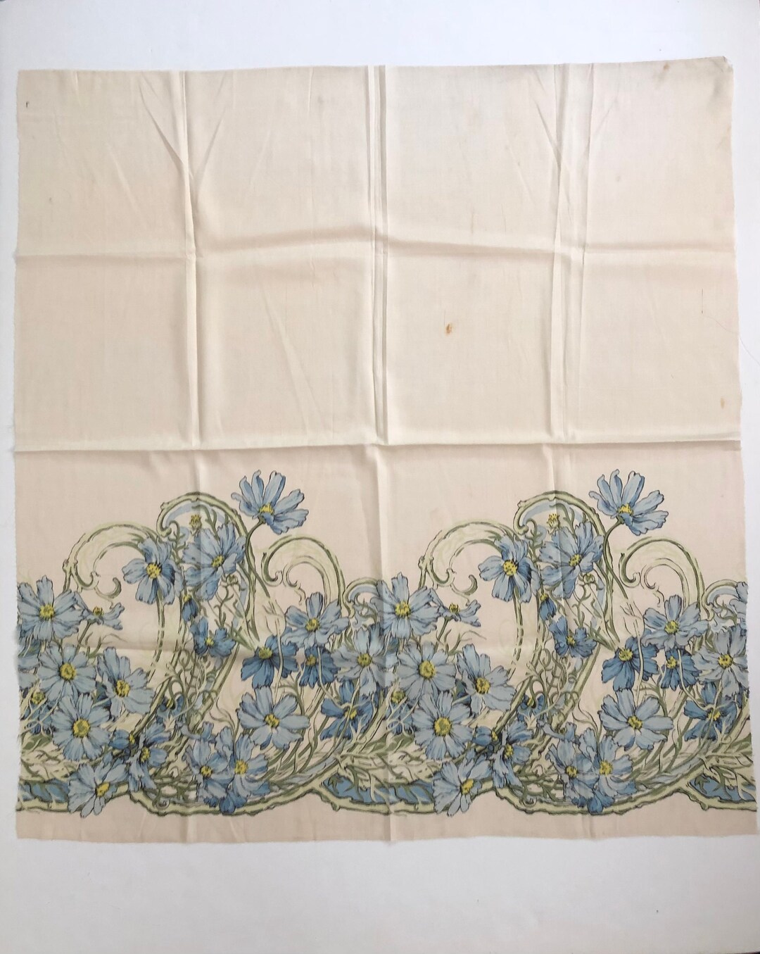 Art Nouveau Silk Textile Floral & Scroll Border - Etsy