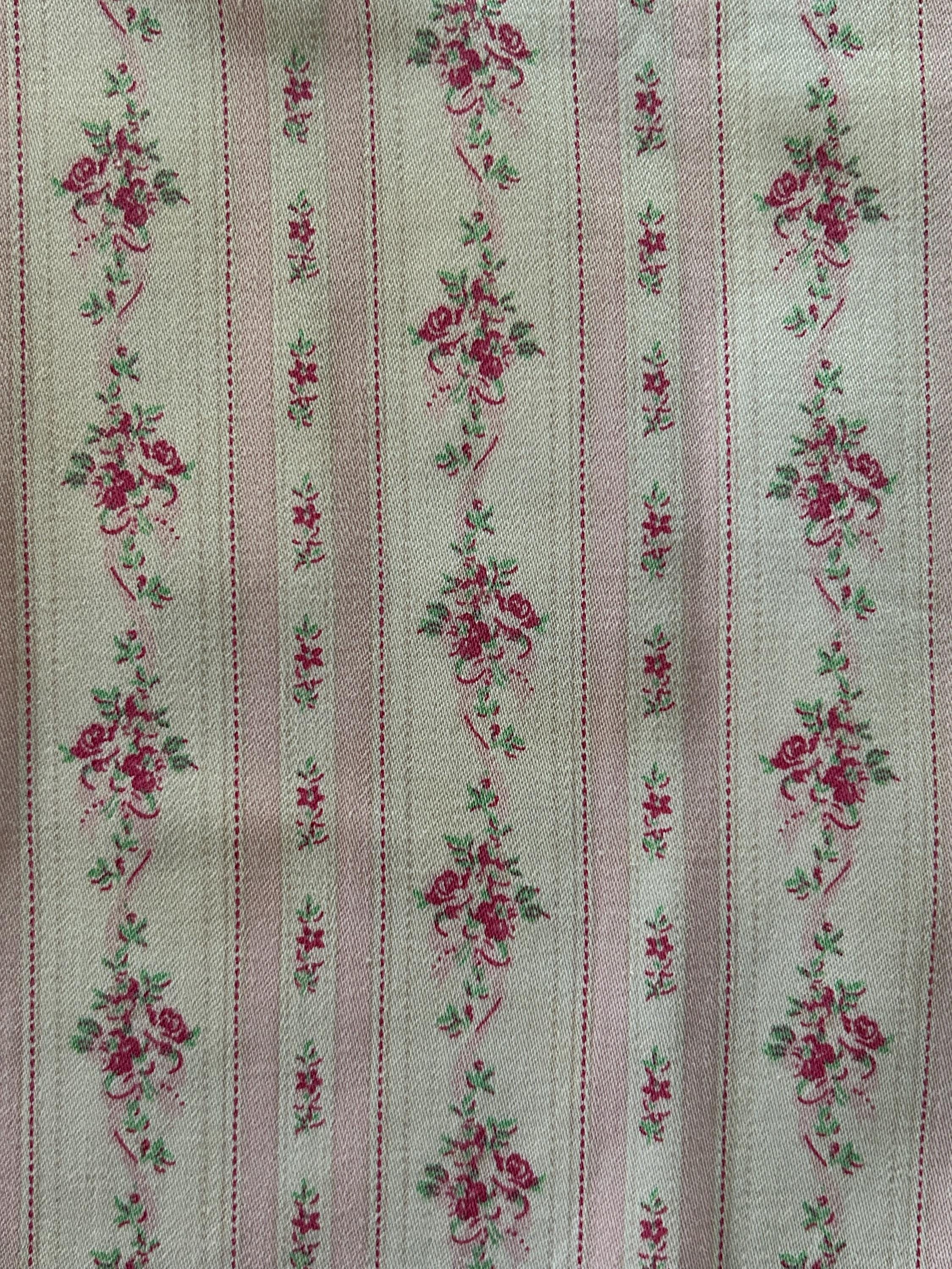 Sweet Pink Flower Sprigs, Ribbon, Bows Stripe Fabric - Etsy Canada
