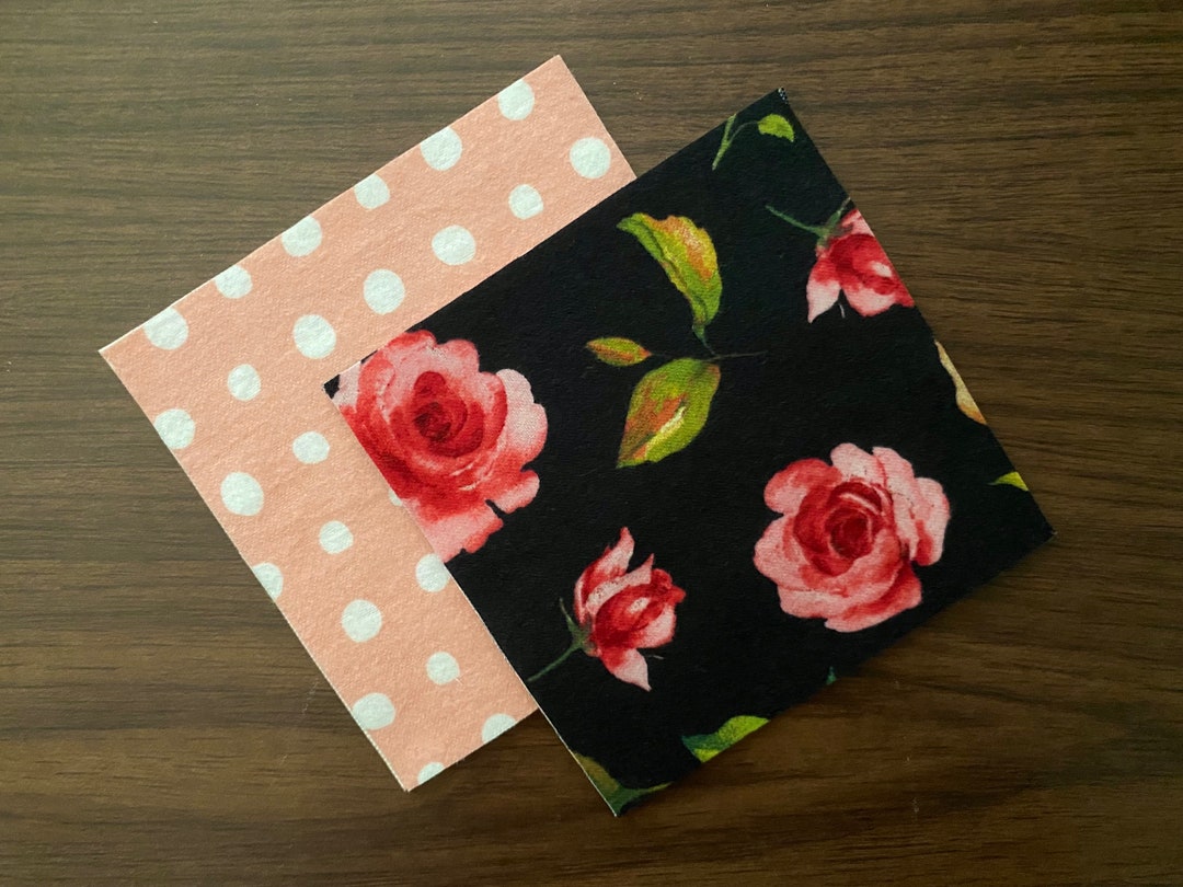 Flannel Fabric Squares Charm Pack: 5" Teal, Pink Polka Dot, Floral, 112 ...