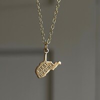 West Virginia Necklace, Stainless Steel, Country Roads, State Charm - Etsy
