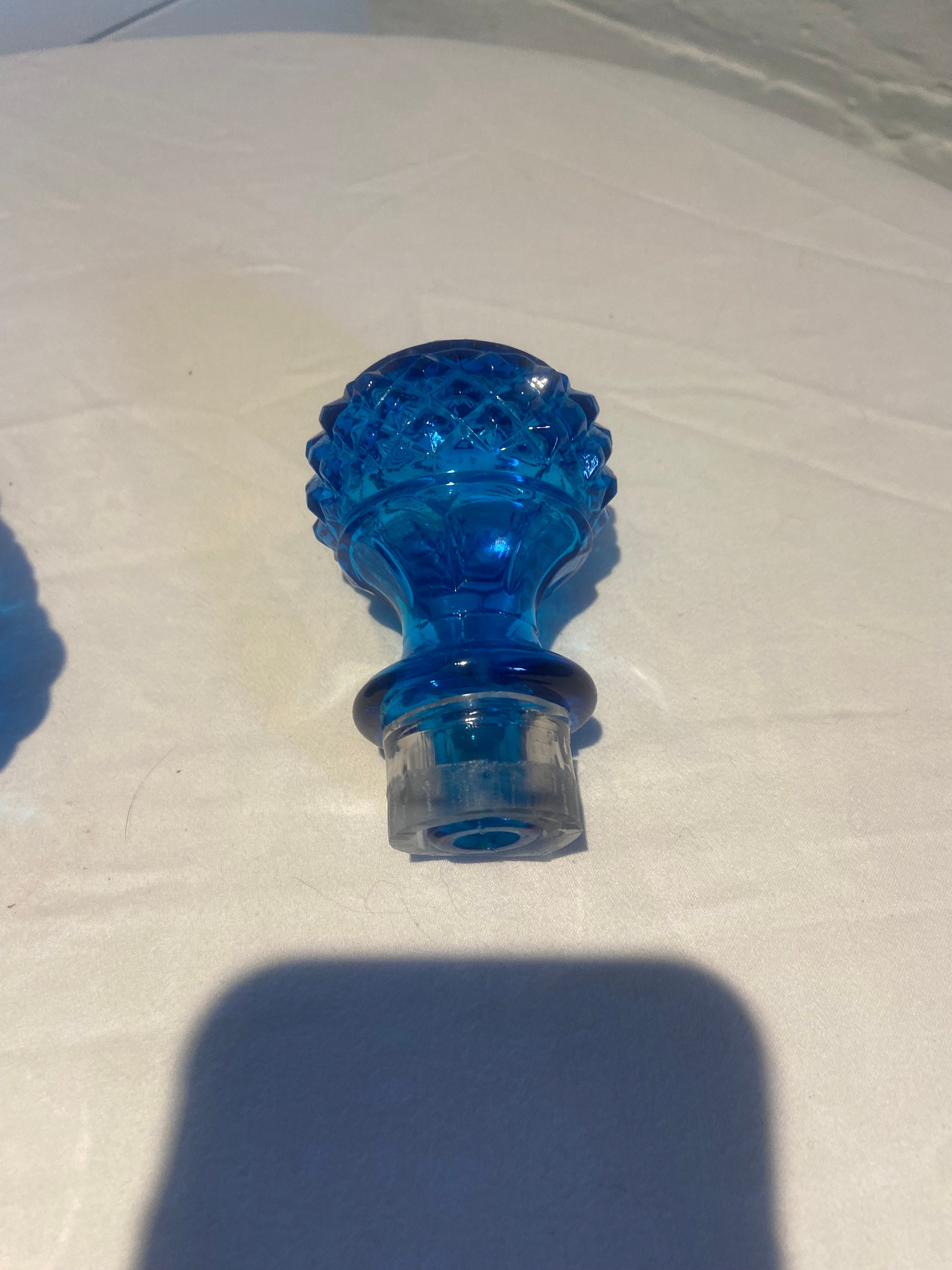 Vintage Italian Grape Clusters Blue Glass Decanter - Etsy