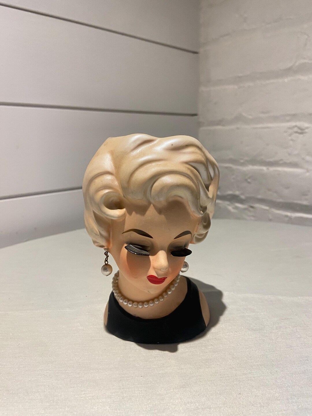 Vintage Inarco E-2254 Lady Head Vase With Black Top. - Etsy