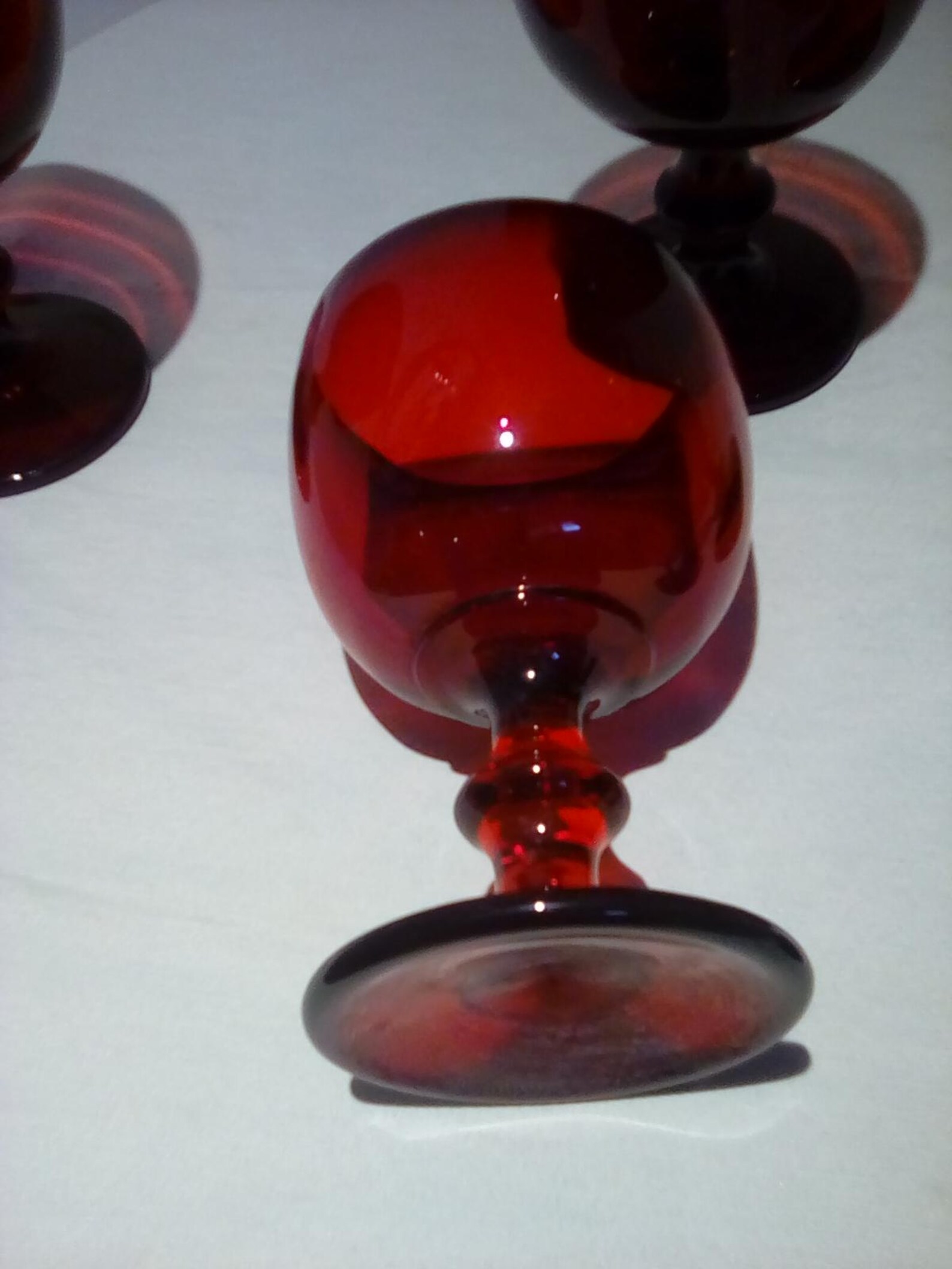 7 Vintage Hoffman House Ruby Red Glass Goblets - Etsy