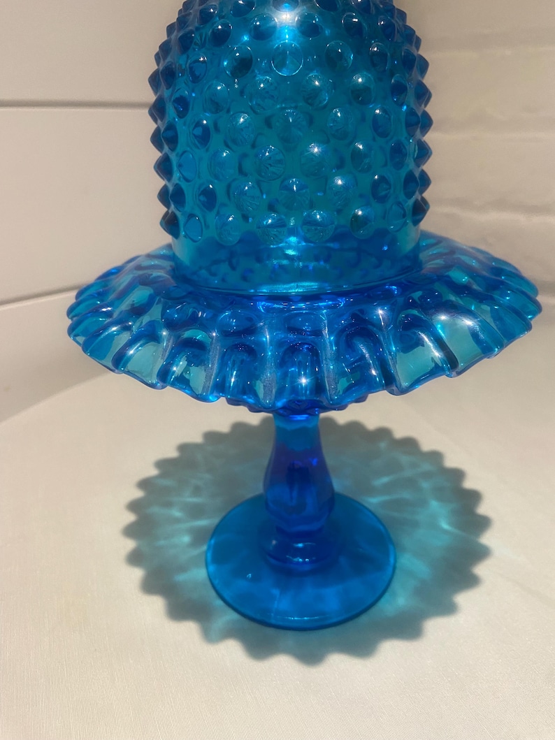 Vintage Fenton Colonial Blue Glass Pedestal Fairy Lamp - Etsy
