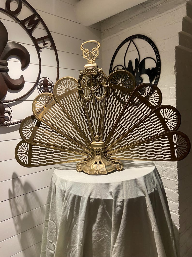 Vintage Art Nouveau Peacock Fire Place Screen - Etsy