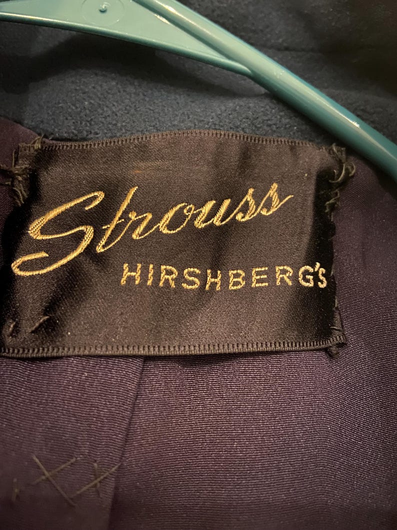Vintage 1950s Strouss Hirshberg’s Long Women’s Navy Wool Coat - Etsy