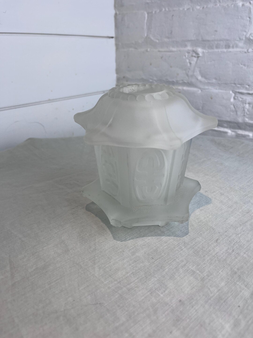 Vintage Homco Frosted Clear Glass Japanese Pagoda Fairy Lamp - Etsy