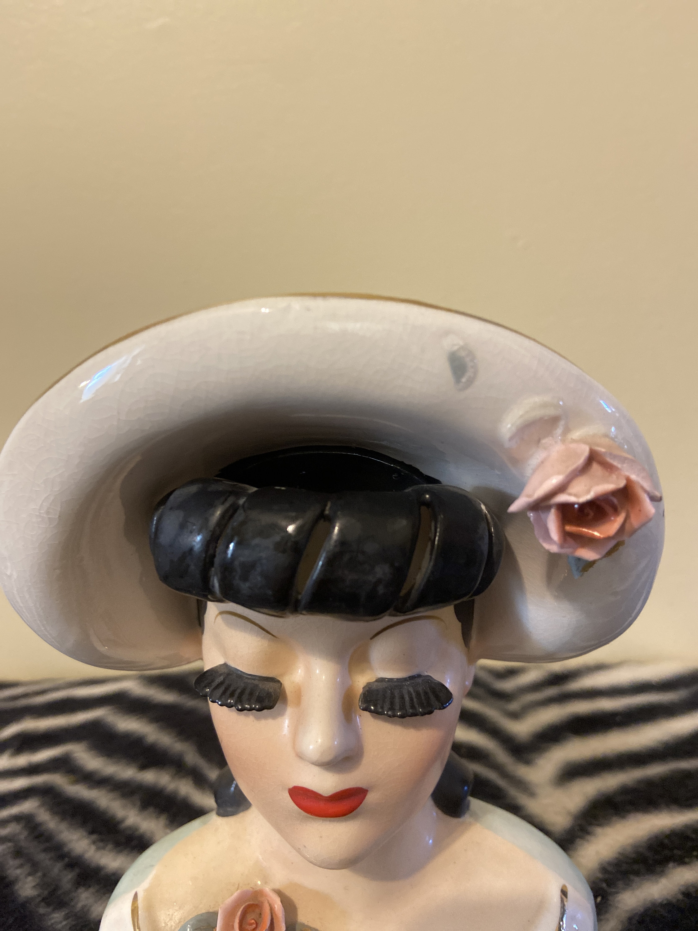 Vintage Japan Lady Head Vase With Black Hair - Etsy