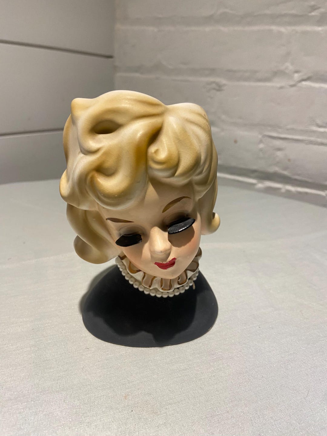 Vintage 1964 Inarco E-2006 Lady Head Vase With Black Top - Etsy