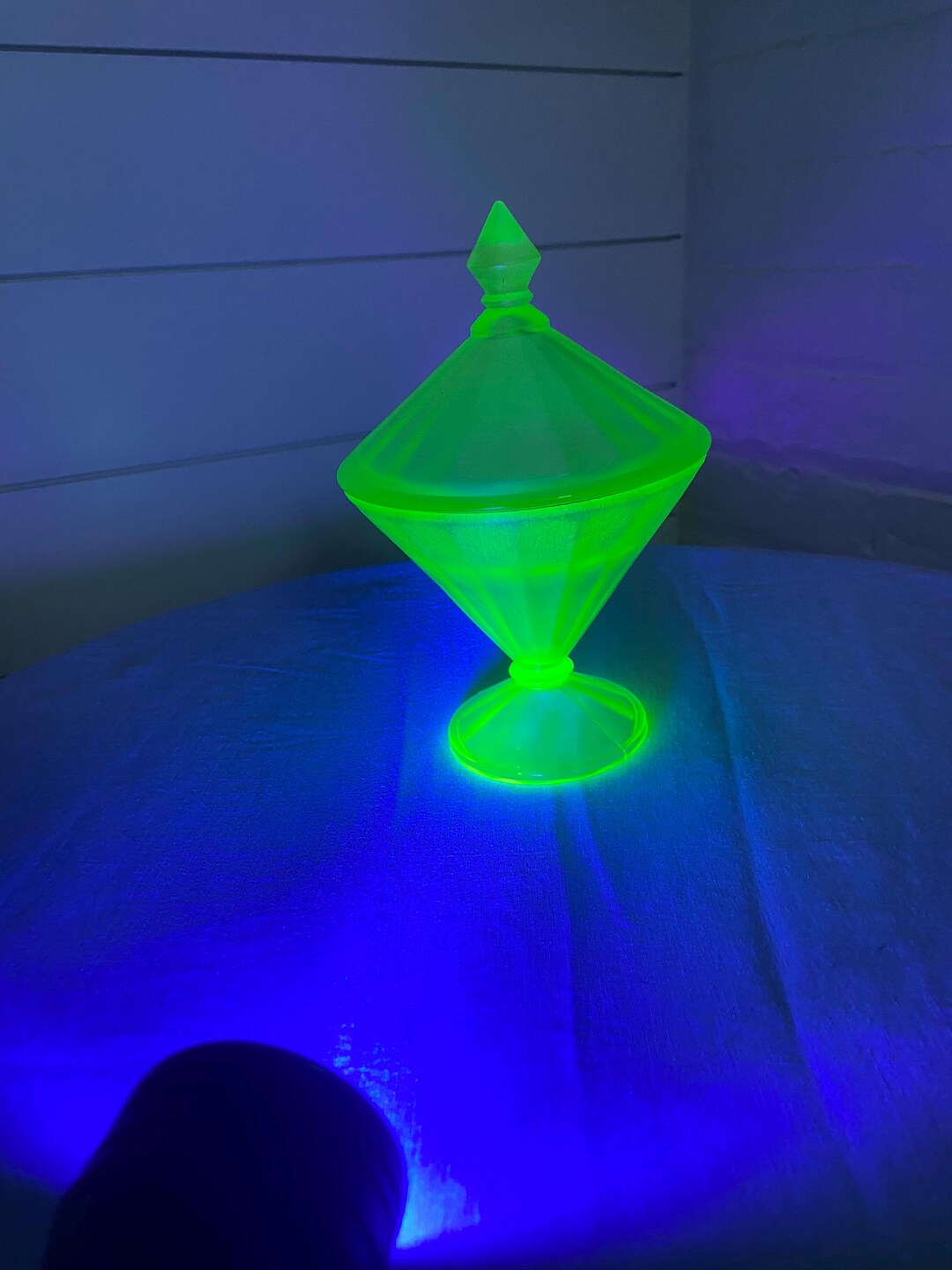 Vintage Fenton Uranium Stretch Glass Candy Dish - Etsy