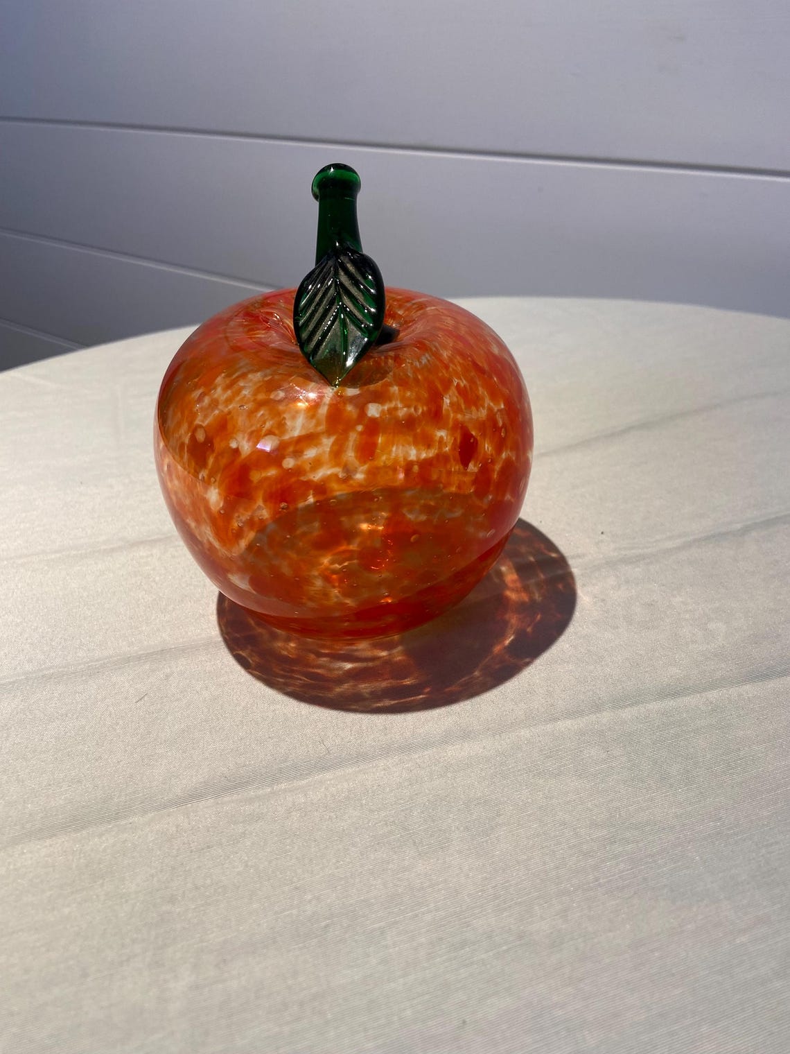 Vintage Speckled Art Glass Apple - Etsy