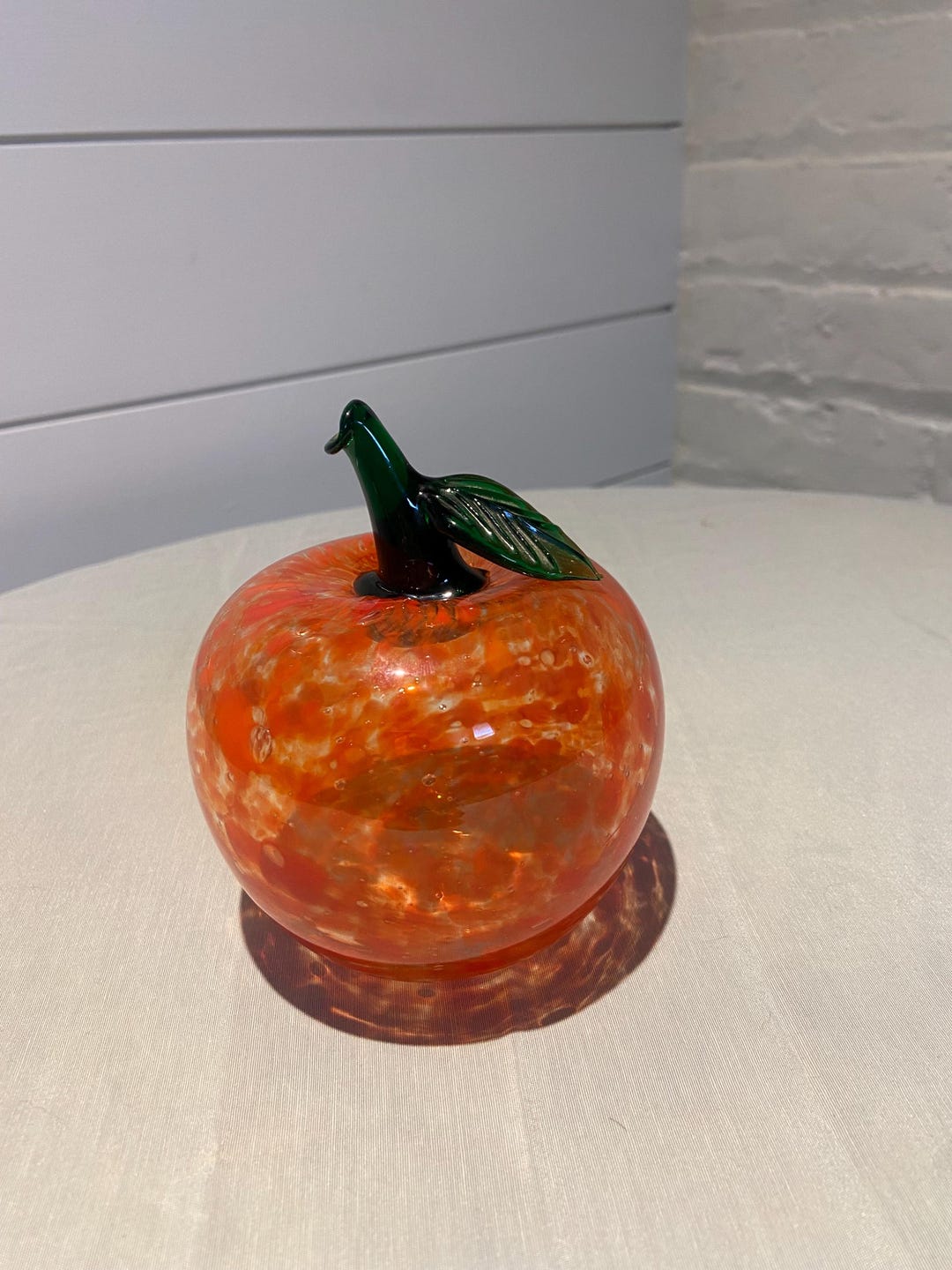 Vintage Speckled Art Glass Apple - Etsy