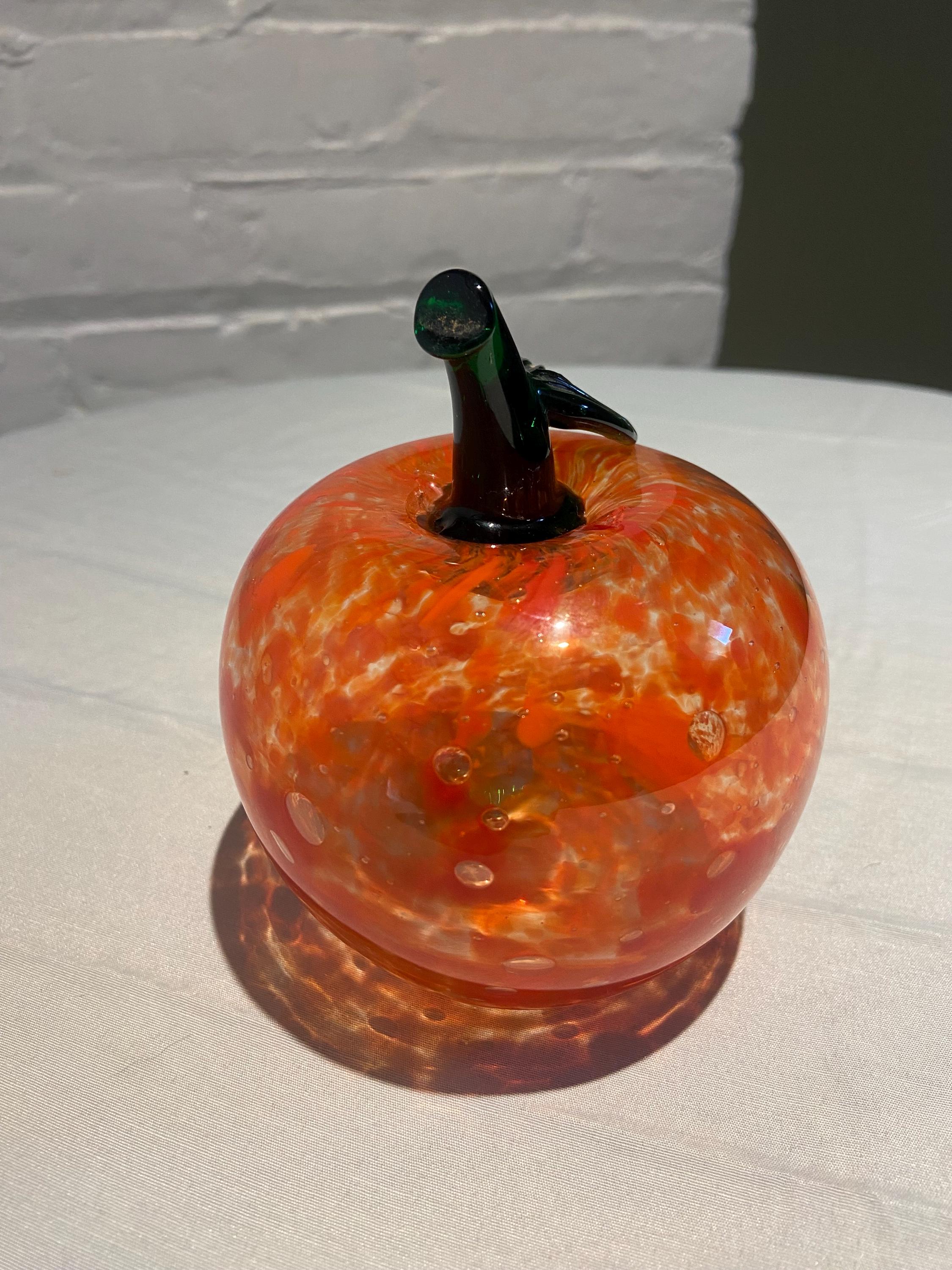 Vintage Speckled Art Glass Apple - Etsy