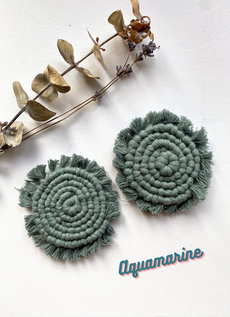 Mini Boho Macrame Car Cup Coasters Set of 2 Cupholder - Etsy