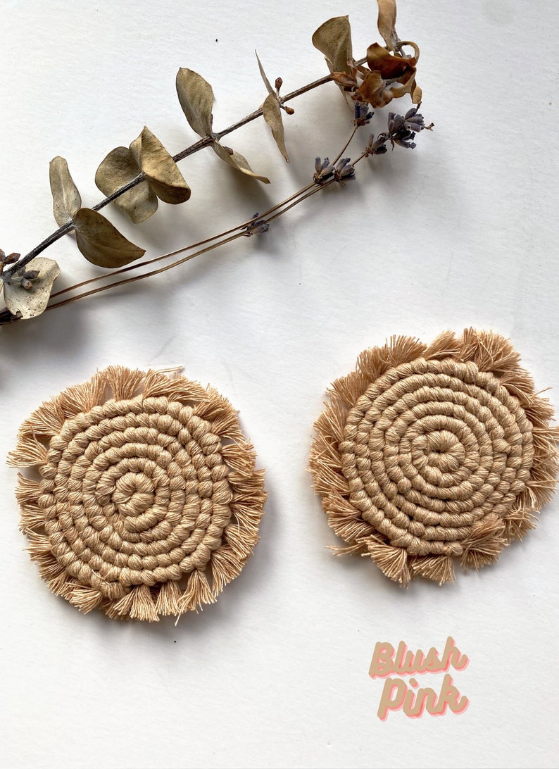 Mini Boho Macrame Car Cup Coasters Set of 2 Cupholder - Etsy