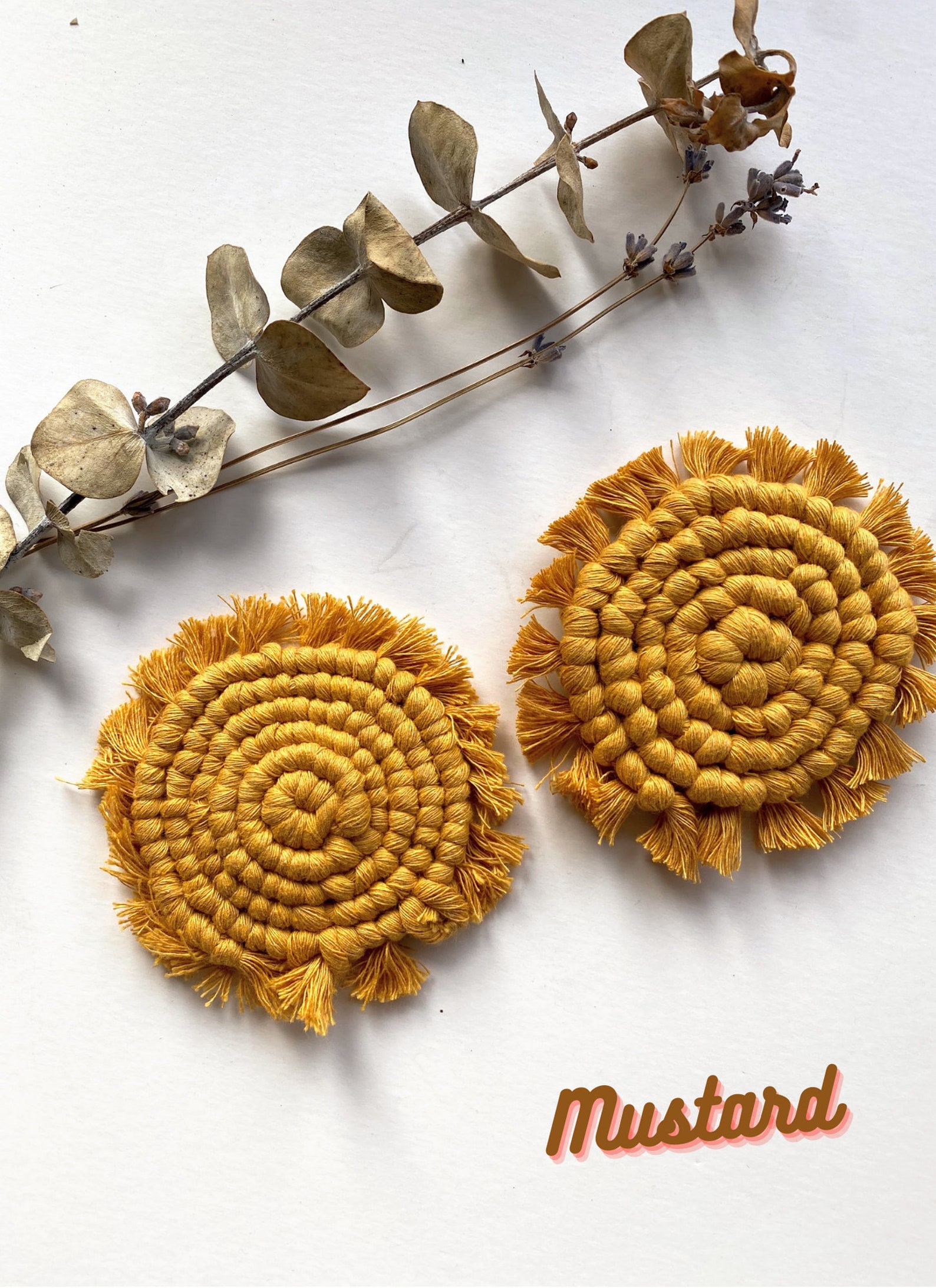 Mini Boho Macrame Car Cup Coasters Set of 2 Cupholder - Etsy