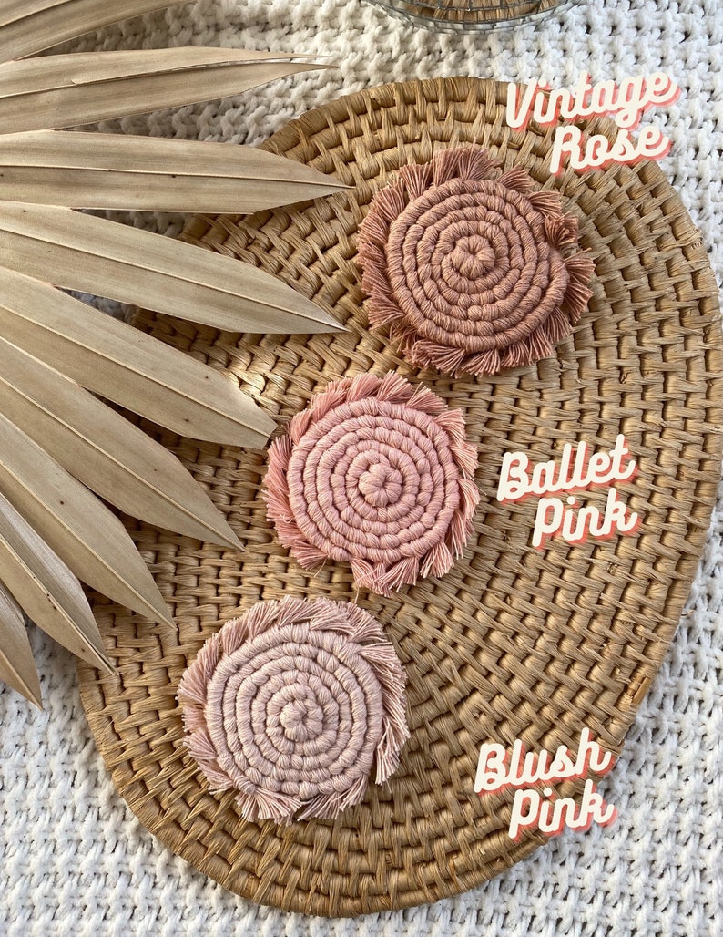 Mini Boho Macrame Car Cup Coasters Set of 2 Cupholder - Etsy