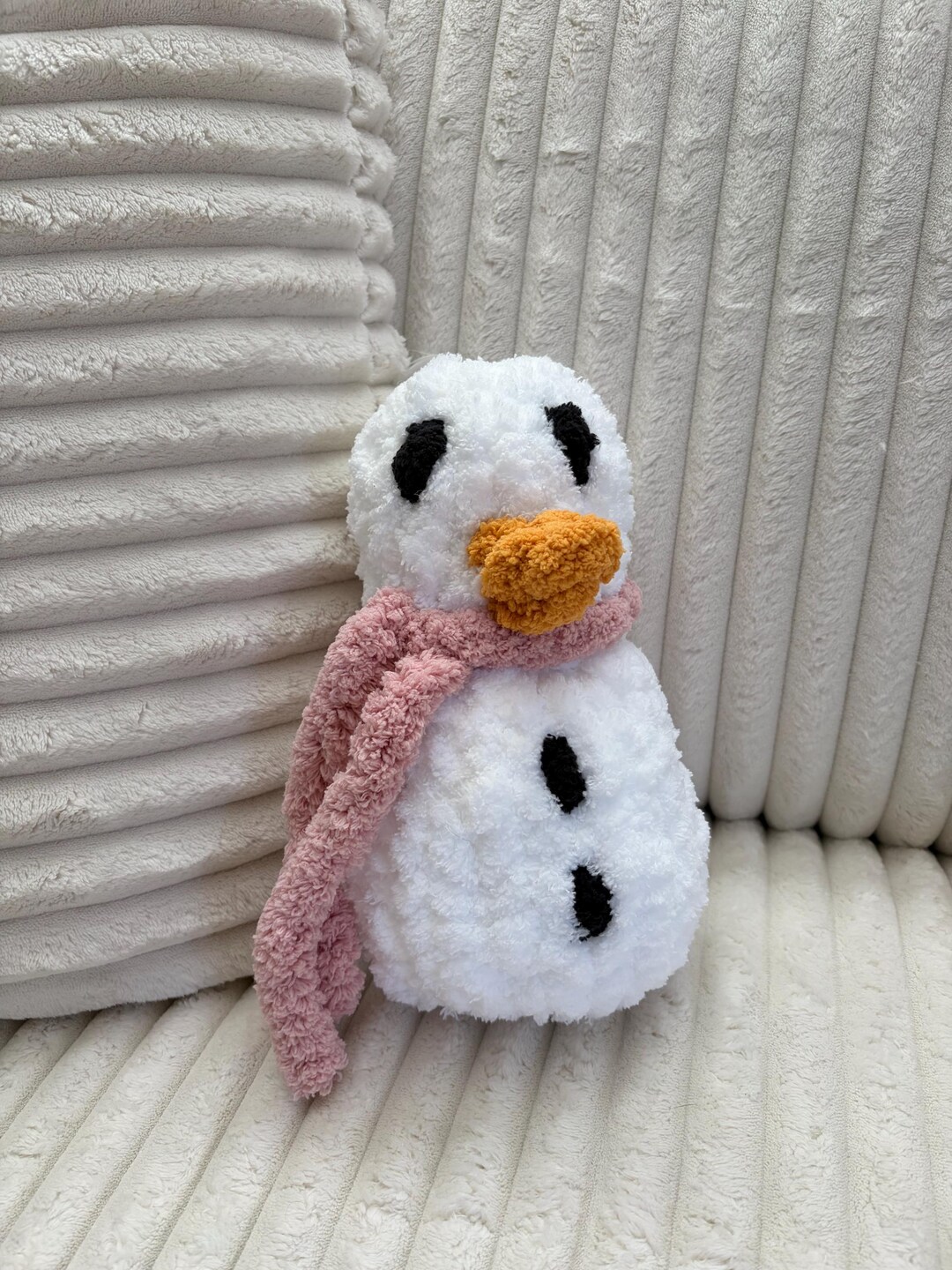 Handknit Snowman Plushie | Cozy Winter Plushie | Holiday Gift | Chunky ...