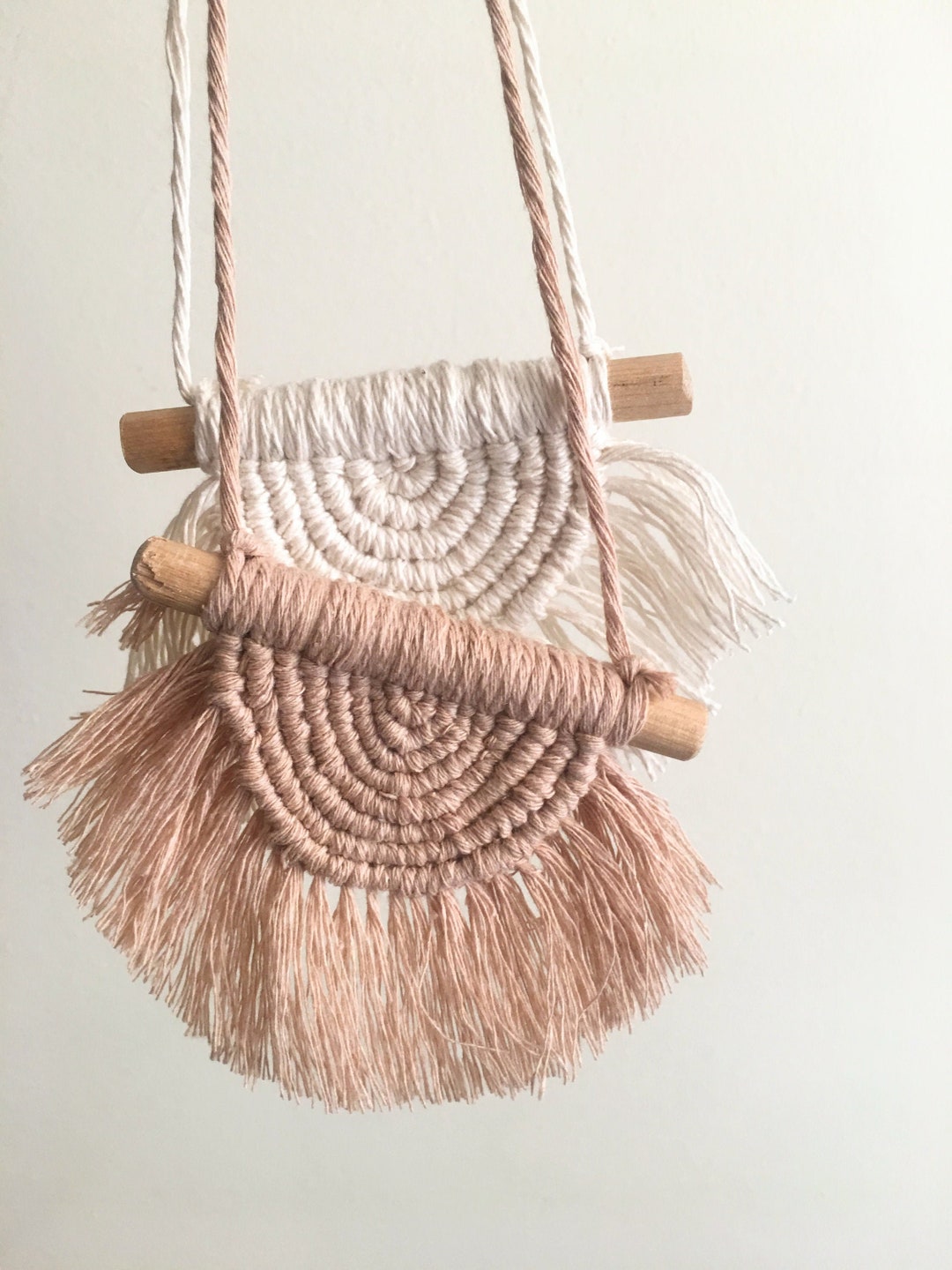 Mini Macrame Car Hanger | Car Charm | Rear View Mirror Accessories ...