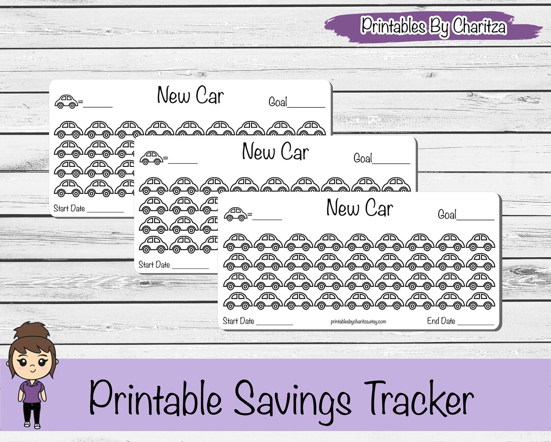 New Car Savings Tracker, Budget Tracker, Sinking Funds Tracker, Savings ...