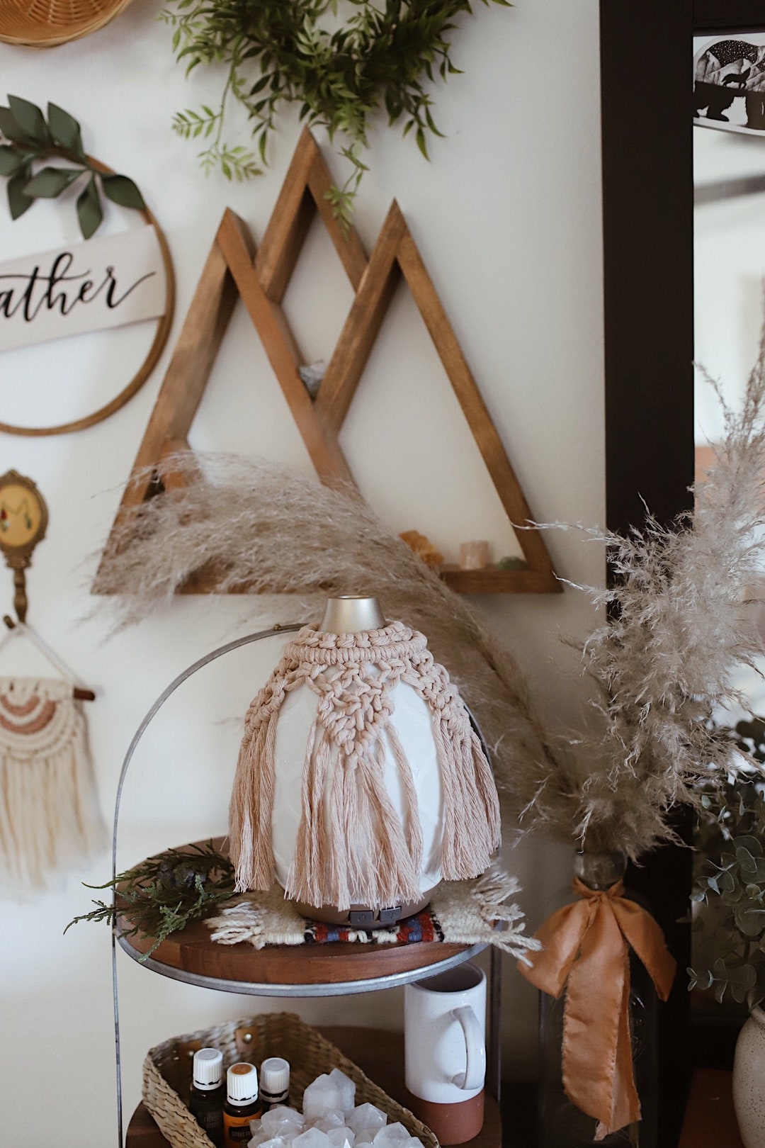 Blush Mariposa Macrame Diffuser Cover - Etsy