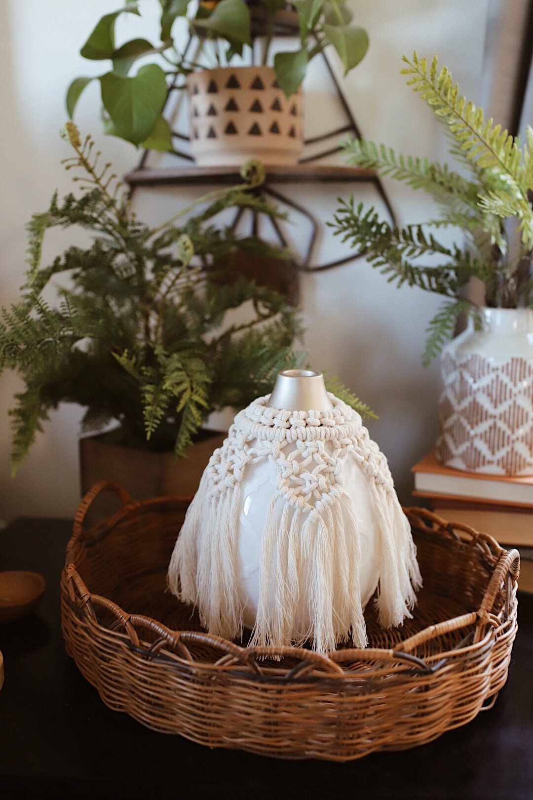 Cream Mariposa Macrame Diffuser Cover - Etsy
