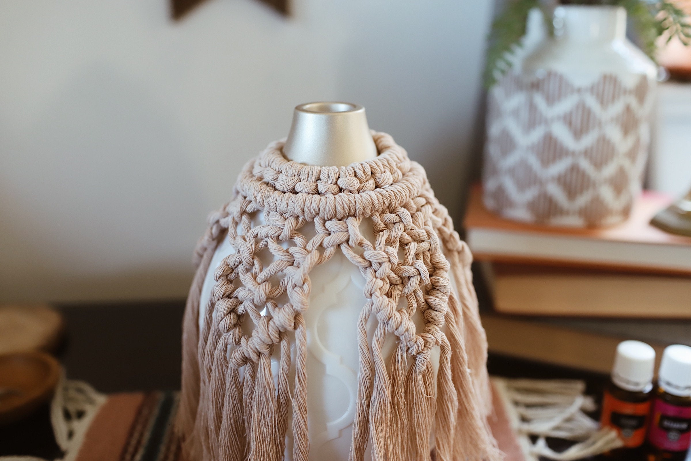 Blush Mariposa Macrame Diffuser Cover - Etsy