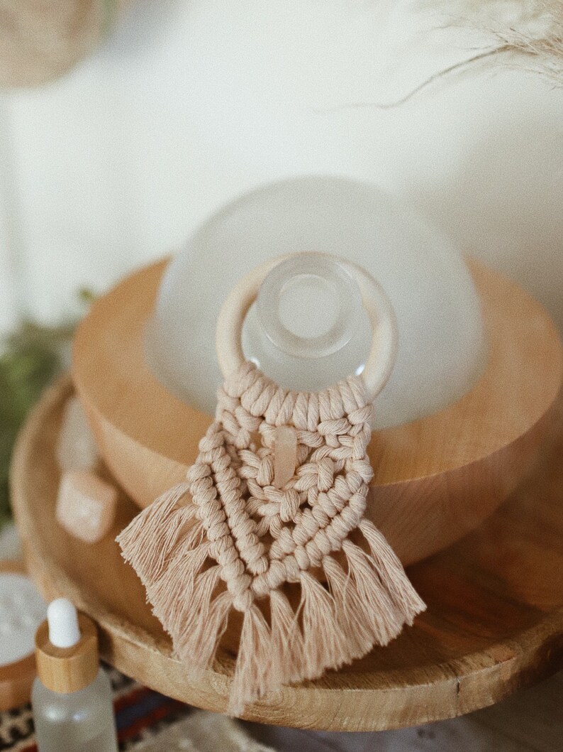 Quartz Aria Diffuser Charm | Aria Diffuser Cover | Crystal & Macrame ...
