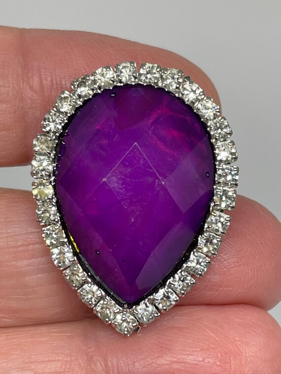Purple ring vintage plastic - Gem